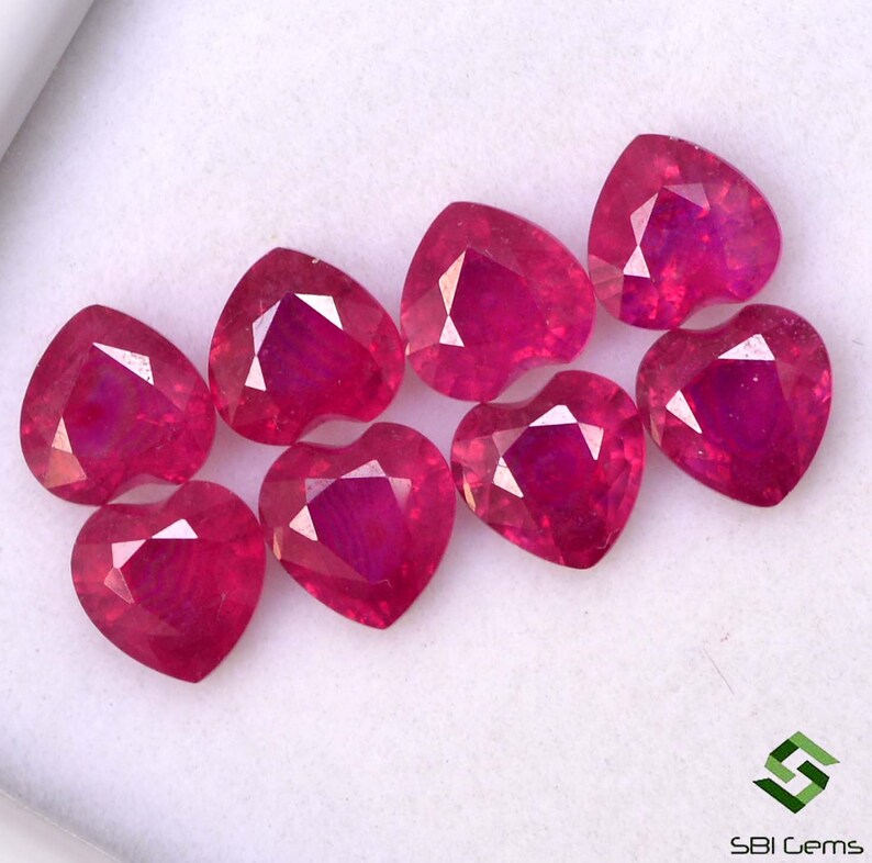 5 mm Natural Ruby Heart Shape Cut Lot 05 Pcs Calibrated | Etsy