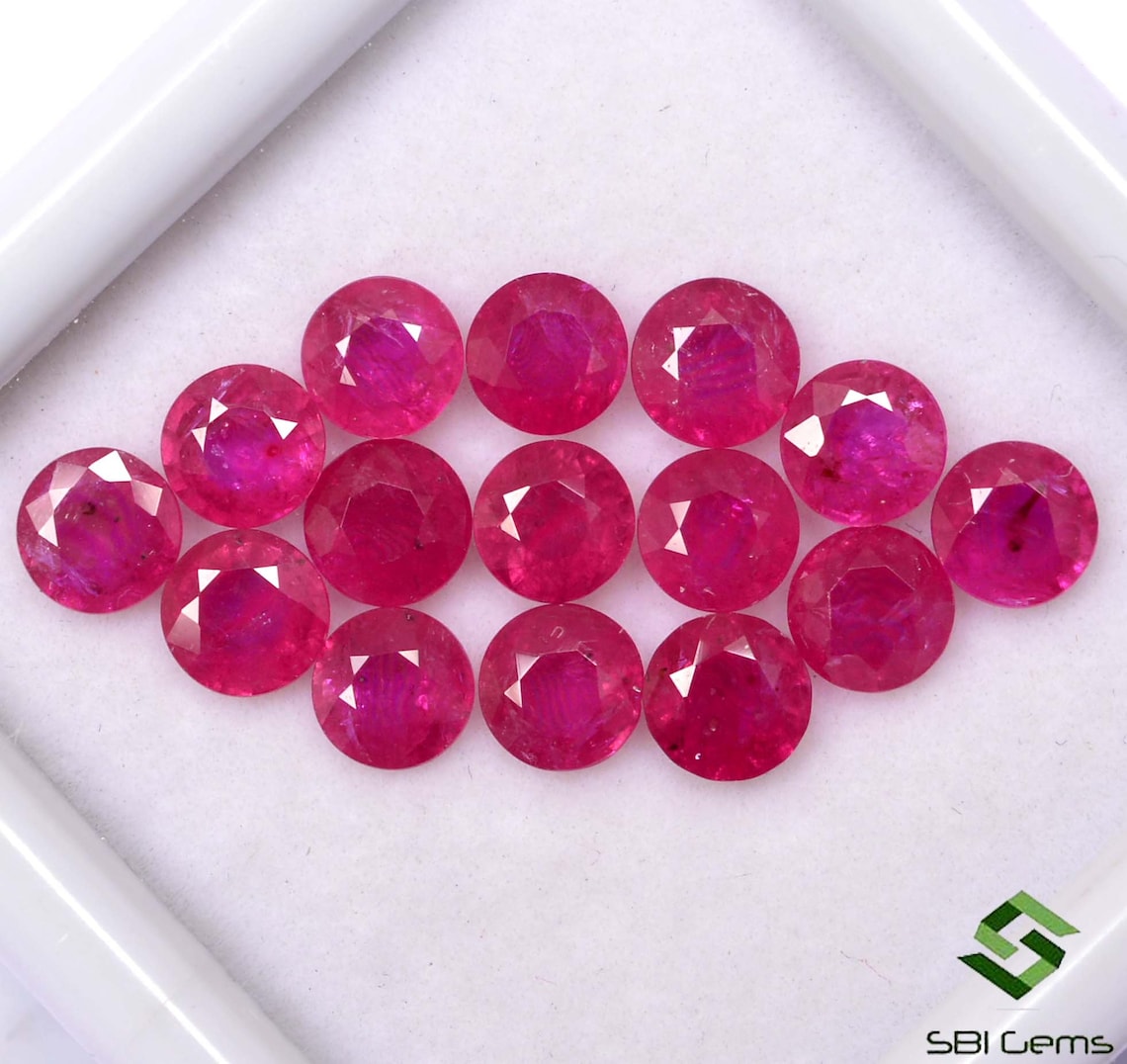 5 mm Natural Ruby Round Cut Lot 15 Pcs 8.92 Cts Calibrated | Etsy