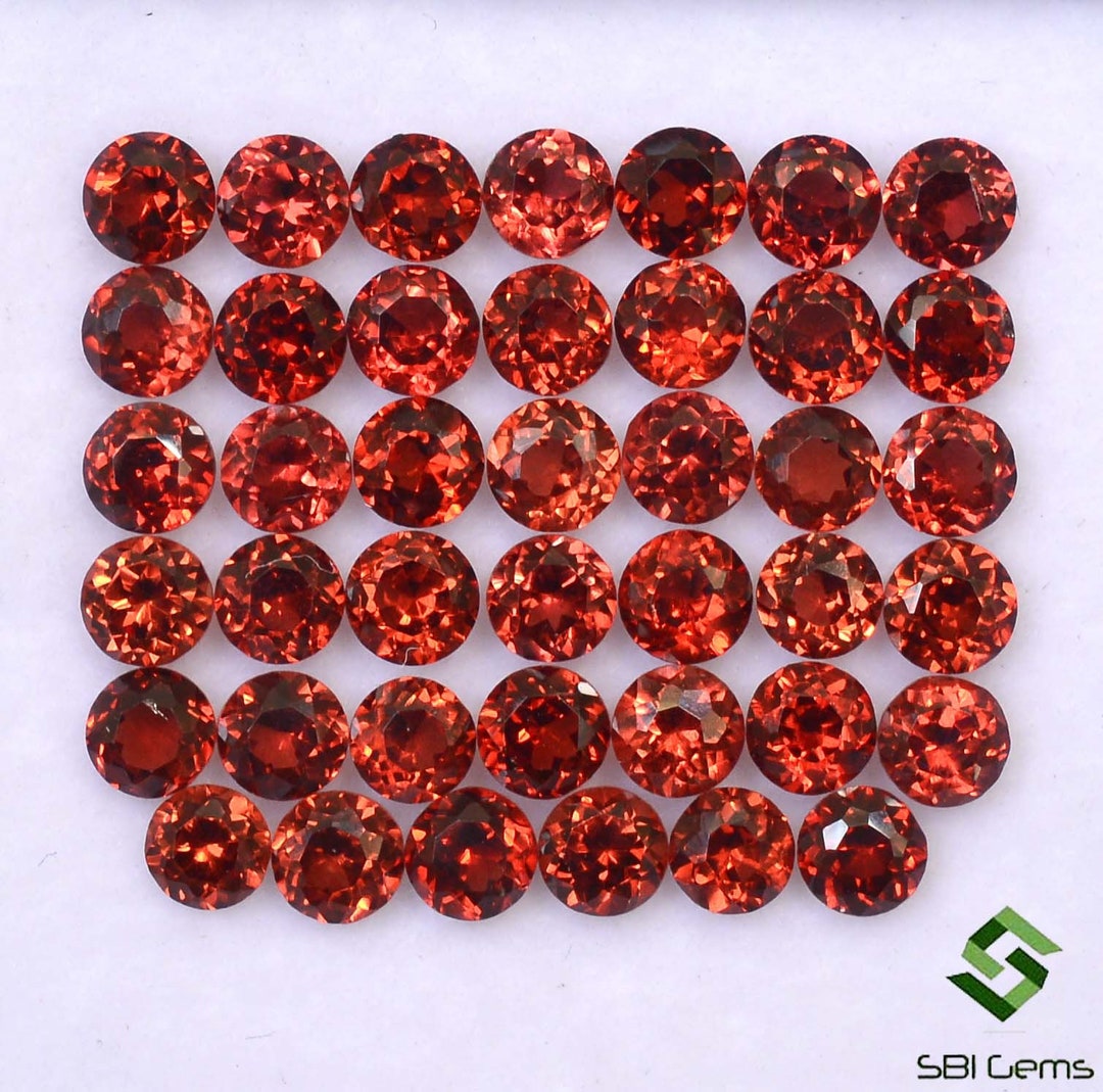 3, 4, 5, 6 Mm Natural Red Garnet Round Cut Lot 10 Pcs Faceted Unheated ...