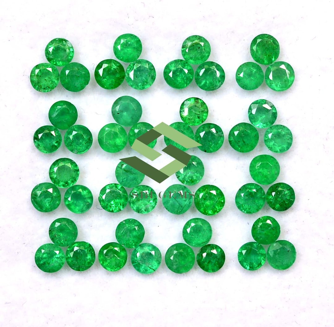 2.75 Mm Natural Emerald Round Cut Lot 20 Pcs 1.72 Cts Untreated ...