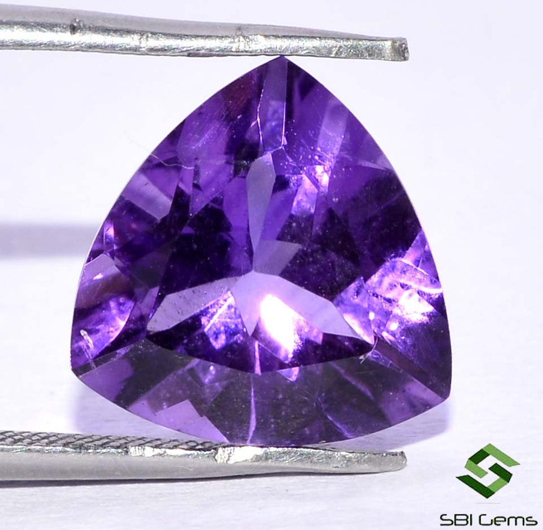 11x11 Mm Natural Amethyst Fancy Trillion Cut 3.61 Cts Top Purple Shade ...