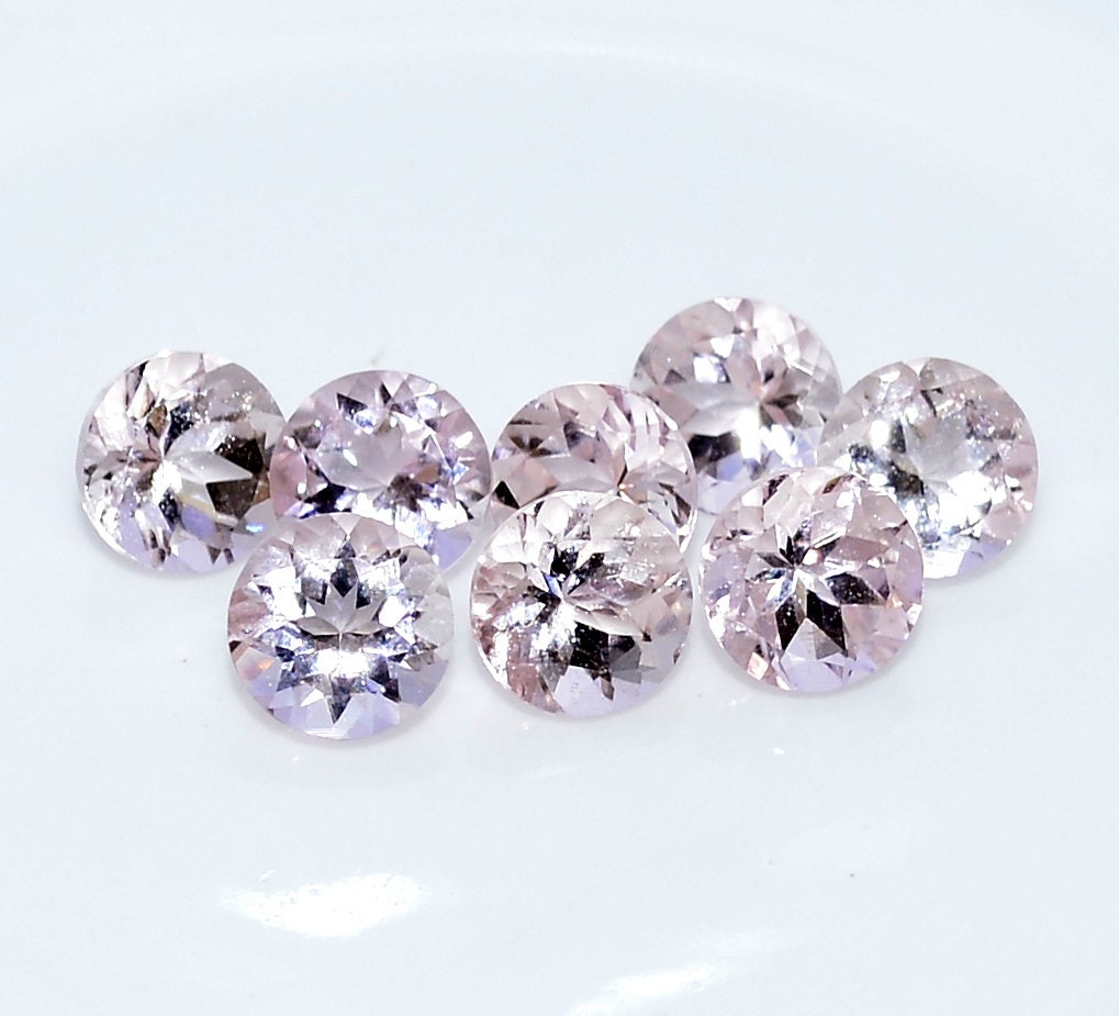 5 mm Natural Morganite Round Cut Lot 05 Pcs Calibrated Faceted | Etsy