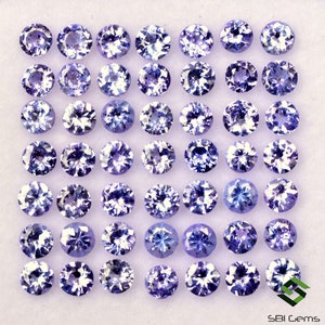 3 Mm Natural Tanzanite Round Cut Lot 20 Pcs 1.86 CTS Lustrous Blue ...