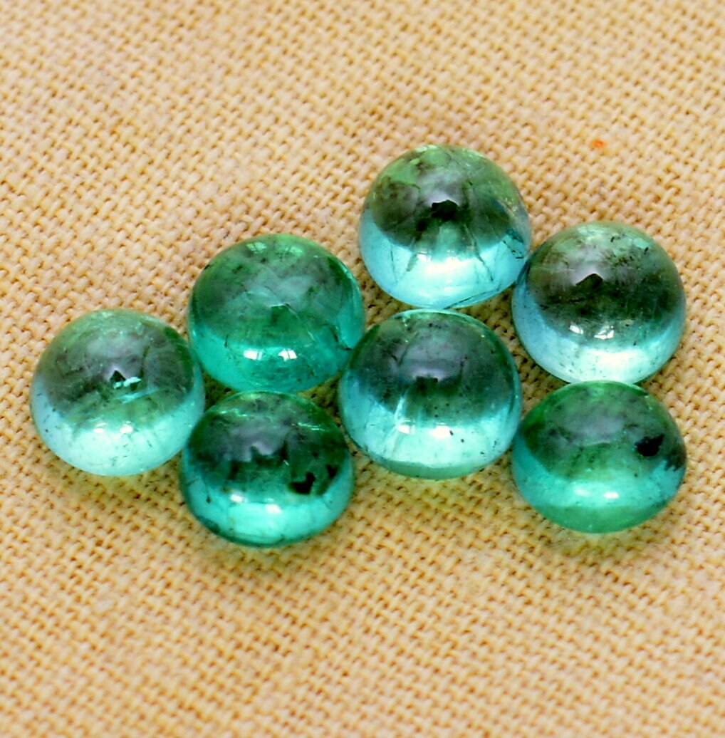 4.50 mm Natural Emerald Round Cabochon 3.03 Cts Lot 07 Pcs | Etsy