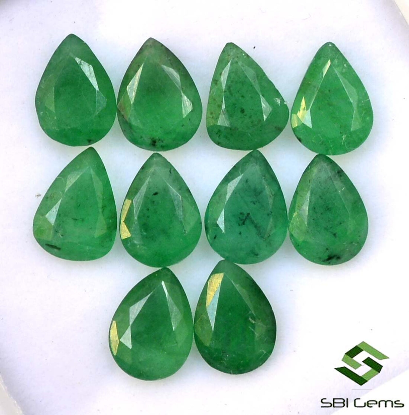 7x5 mm Certified Natural Emerald Pear Cut Lot 10 Pcs Untreated | Etsy