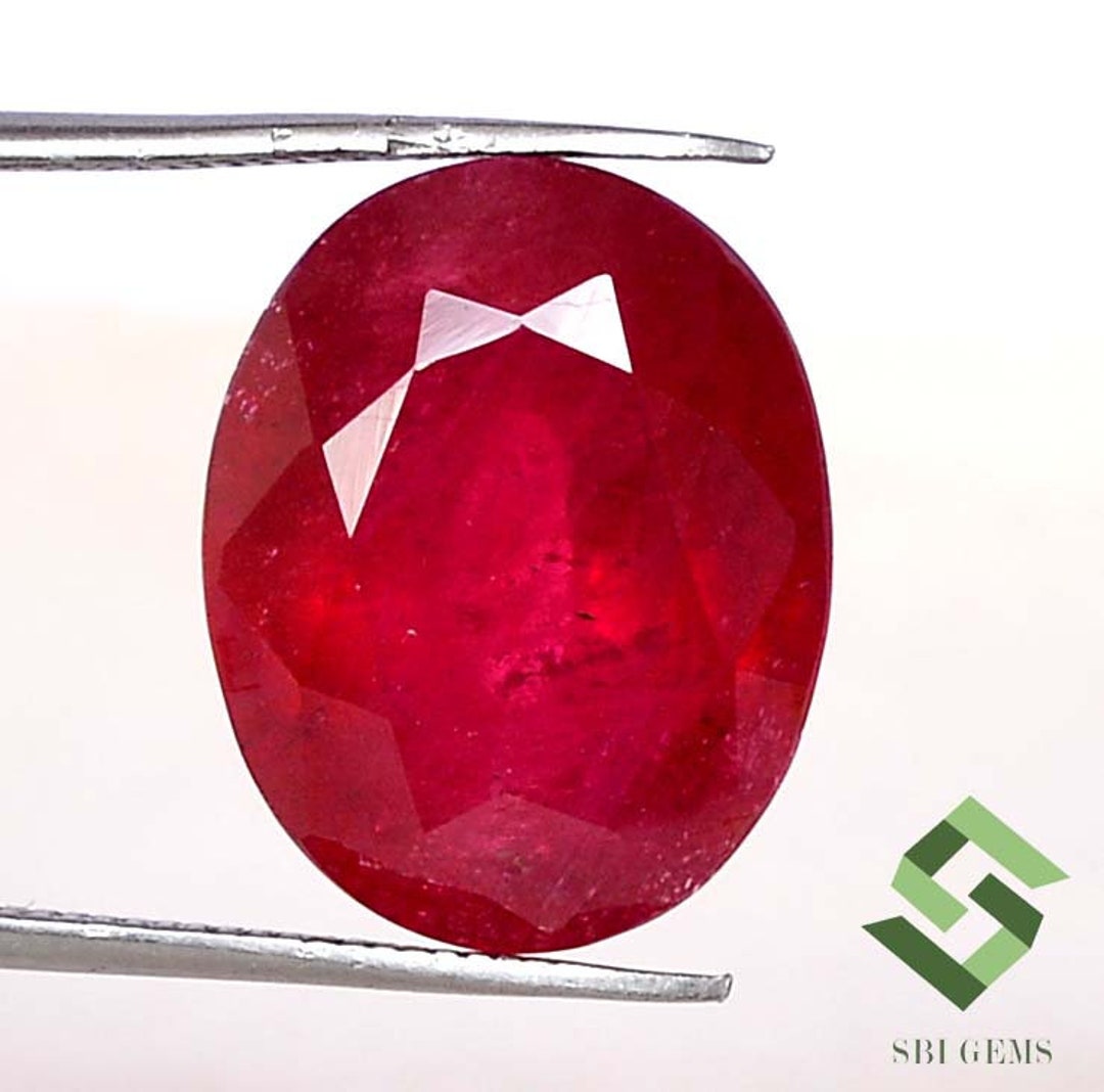 16x13 Mm Natural Ruby Oval Cut 15.11 Cts Faceted Mozambique Loose ...