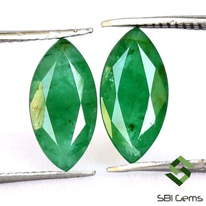 11x5.50 Mm Certified Natural Emerald Marquise Cut Pair 2.96 | Etsy
