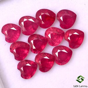 5 Mm Natural Ruby Heart Shape Lot 11 Pcs 8.12 Cts Calibrated Faceted ...