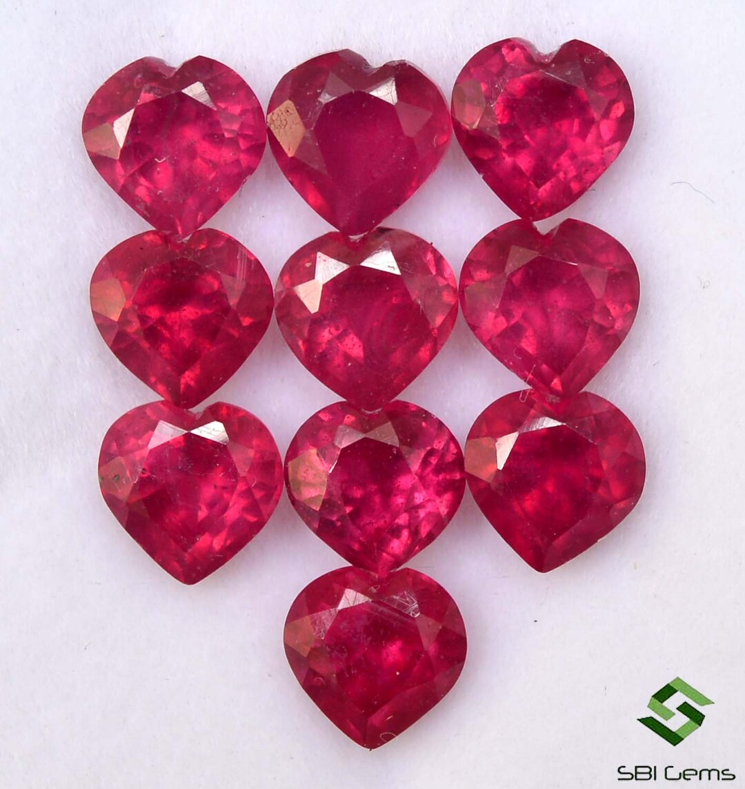 5 Mm Natural Ruby Heart Shape Lot 10 Pcs 6.88 Cts Calibrated Faceted ...