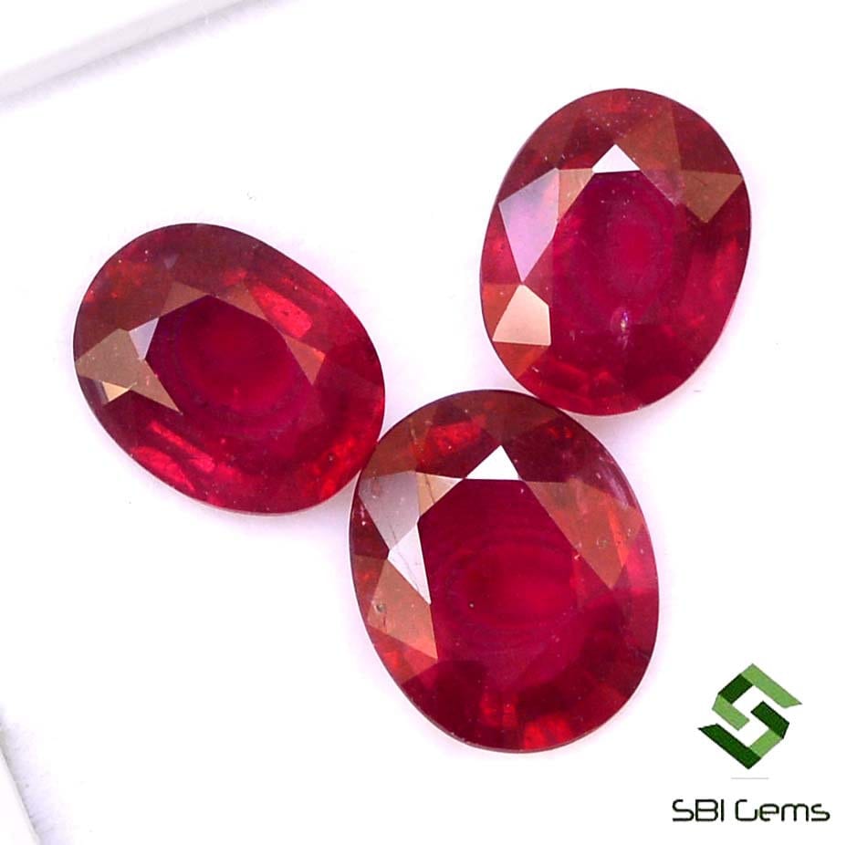 10x8 Mm 9x7 Mm Natural Top Quality Ruby Oval Cut Set of 3 Pcs - Etsy UK