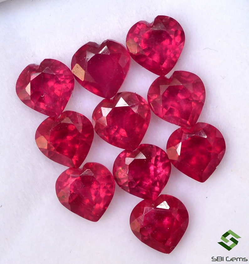 5 Mm Natural Ruby Heart Shape Lot 10 Pcs 6.88 Cts Calibrated - Etsy