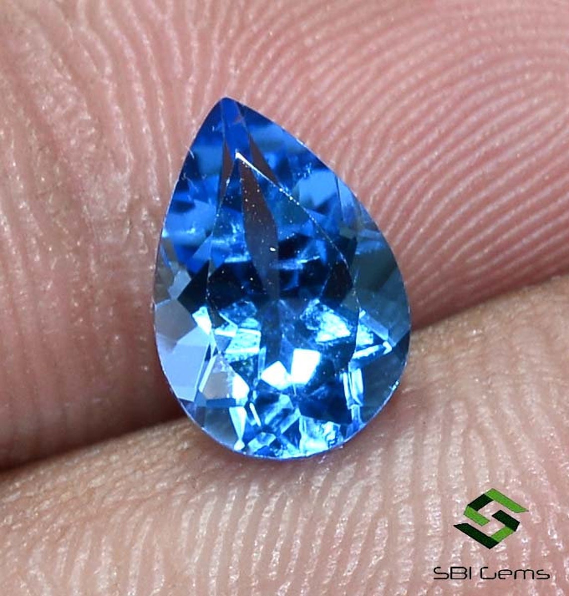 10x7 mm Certified Natural Swiss Blue Topaz Pear Cut 2.29 CTS | Etsy