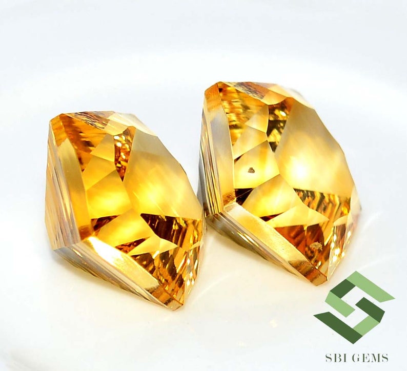 14x14 Mm Natural Citrine Fancy Star Shape Concave Cut Pair - Etsy
