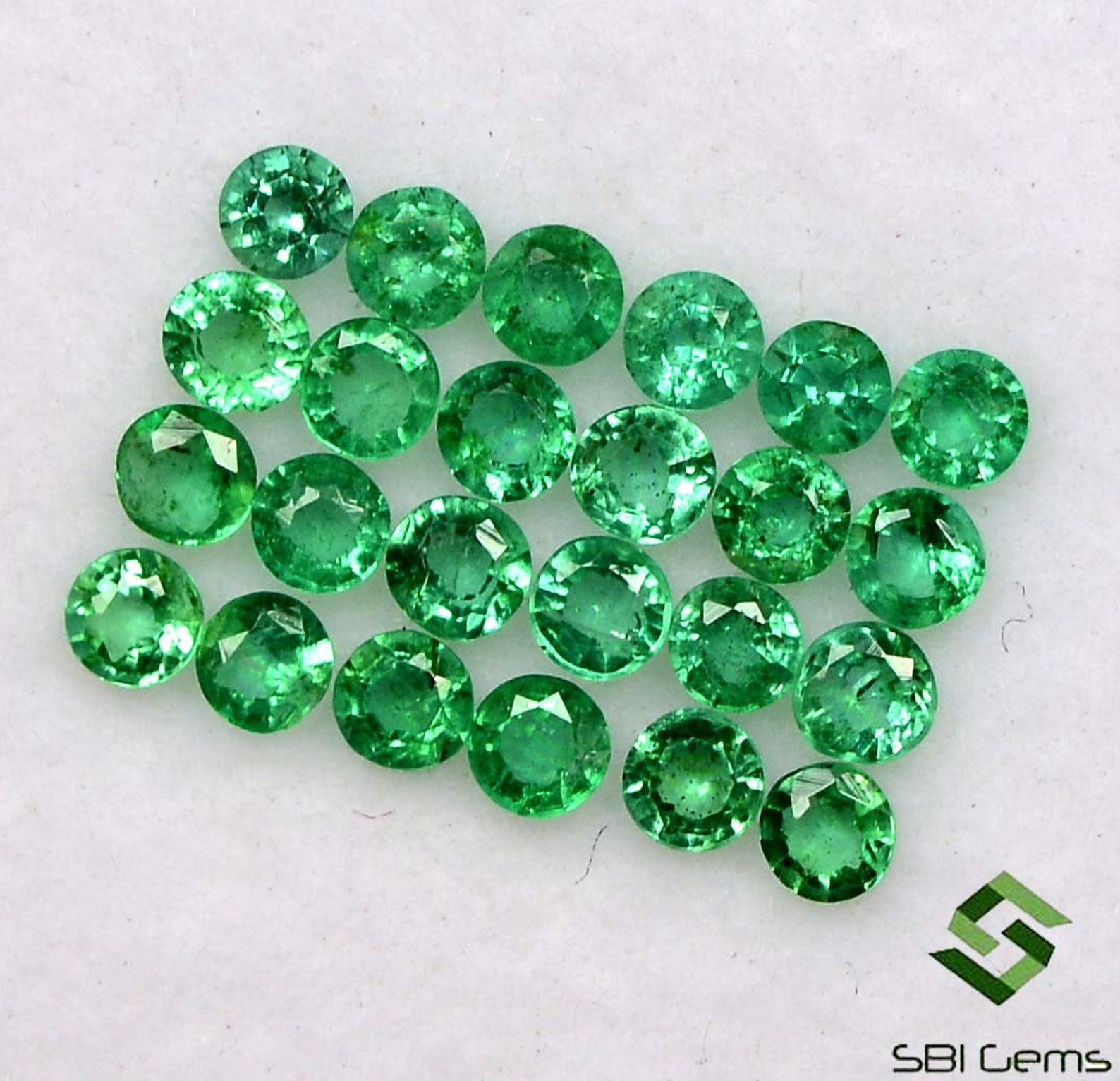 2 Mm Natural Emerald Round Cut Lot 24 Pcs 0.76 Cts Calibrated - Etsy