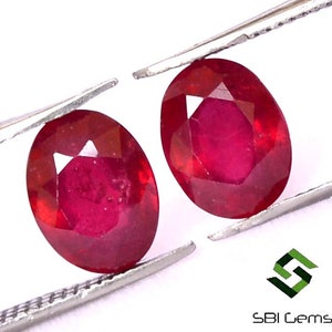 8x6 Mm Natural Ruby Oval Cut Pair 3.81 CTS Calibrated Best Quality ...