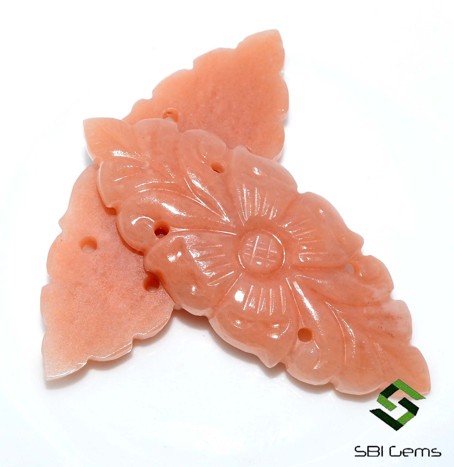 Natural Jade Peach Colour Pair 4 Typs Hand Made Carving Loose | Etsy