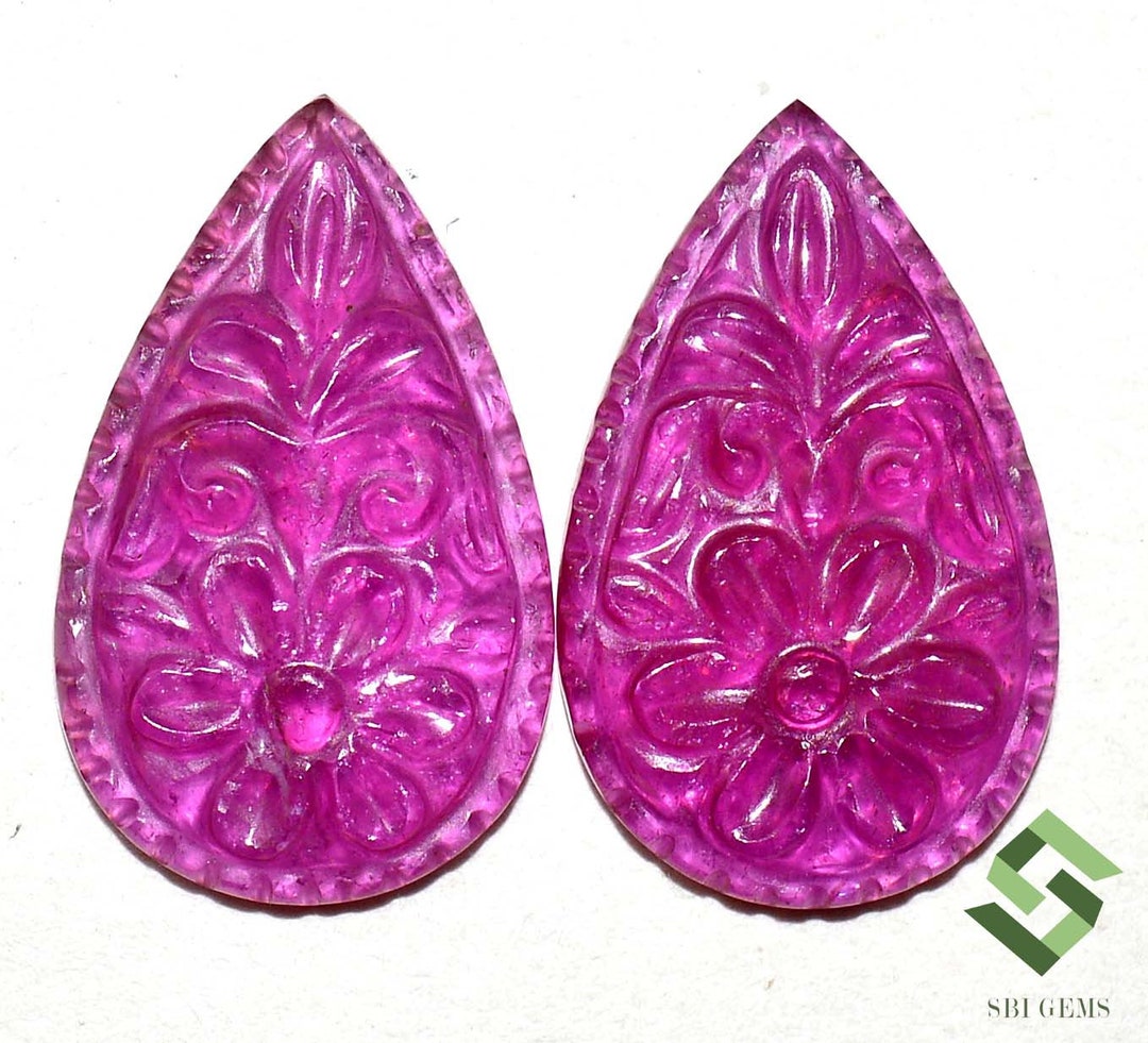 22x14 Mm Natural Ruby Handmade Carving Pair 19.82 CTS Loose Gems GF - Etsy