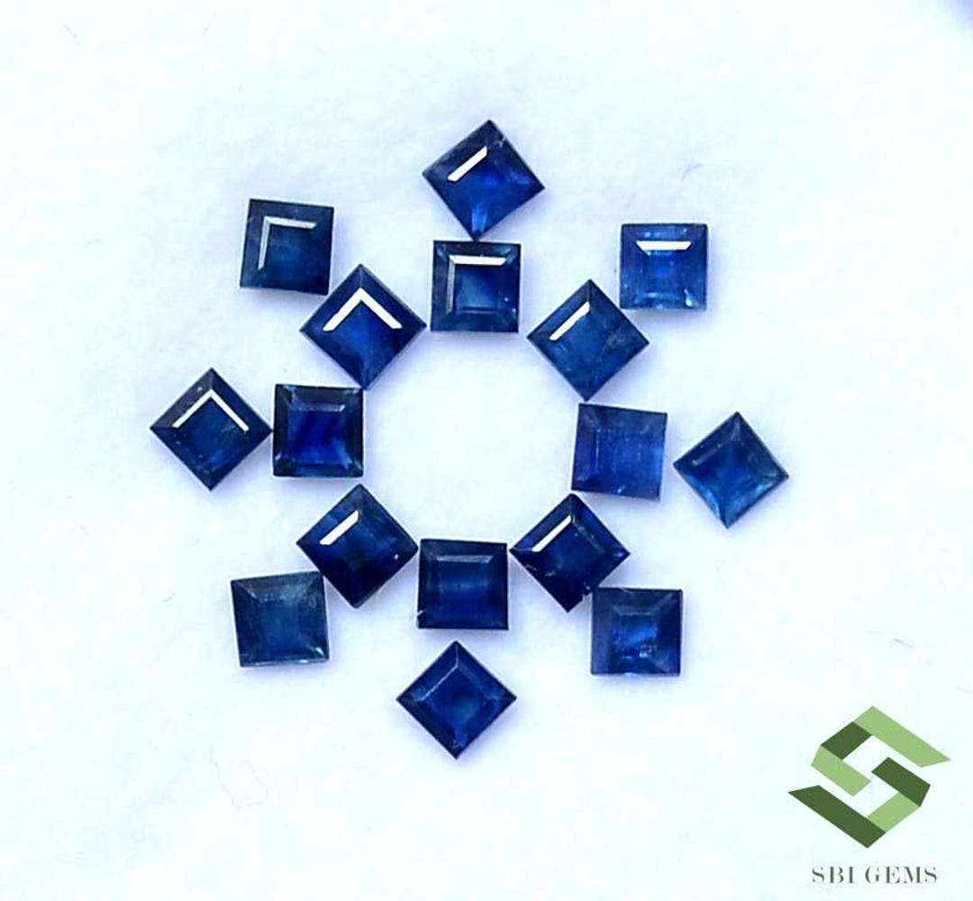 2.50x2.50 Mm Natural Blue Sapphire Square Cut Lot 3 Quality Lot Loose ...