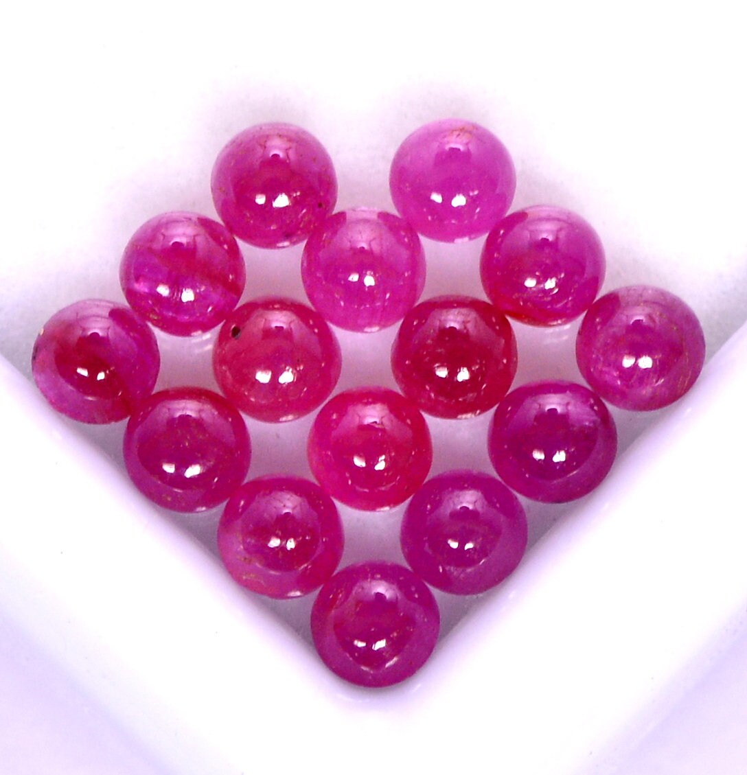 3 4 mm Natural Ruby Round Cabochon Lot 10 Pcs Calibrated Deep | Etsy