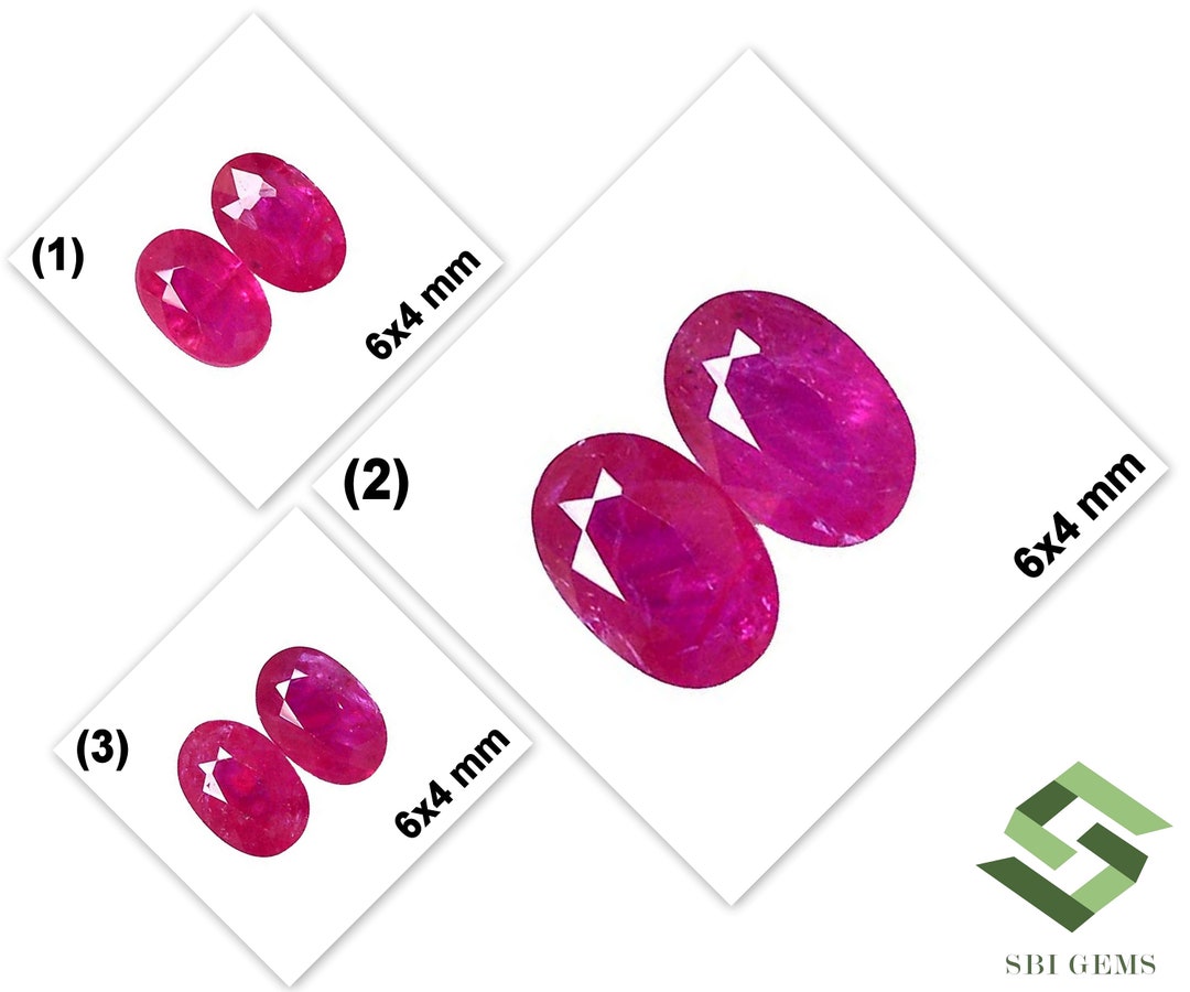 6x4 Mm Certified Natural Ruby Oval Cut 3 Quality Mozambique Calibrated ...