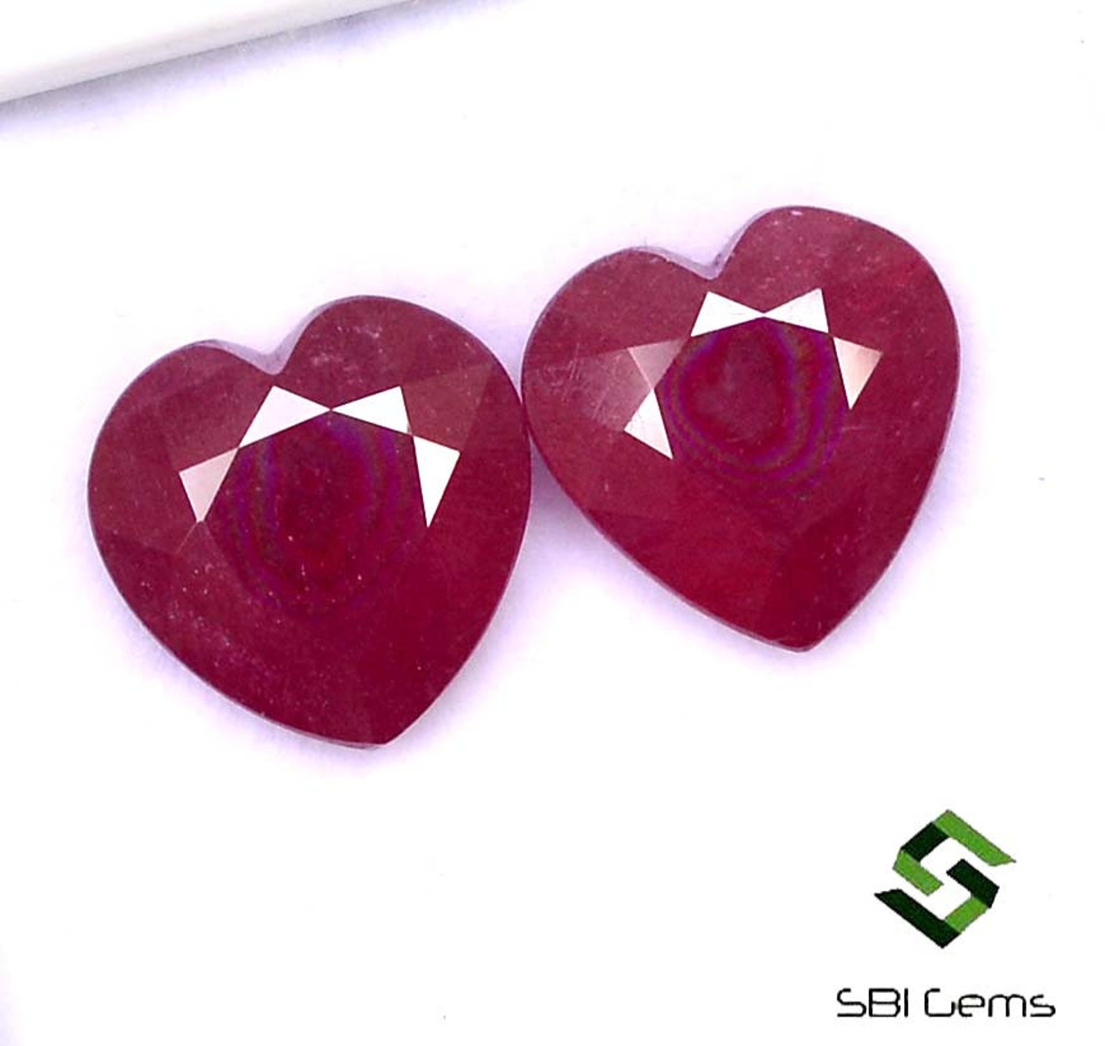 11x11 Mm Natural Ruby Heart Shape Cut 3 Quality Pair Calibrated Faceted ...