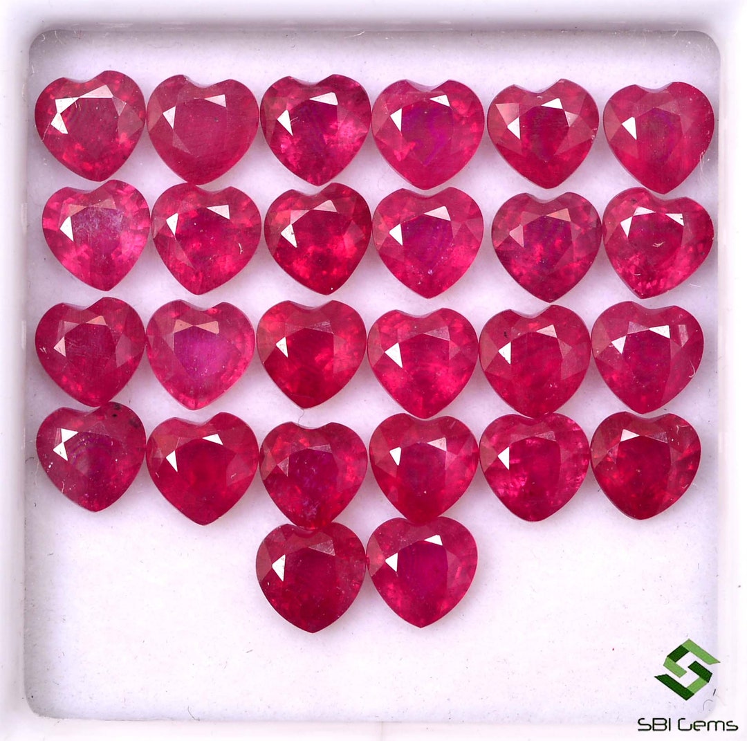 5 Mm Natural Ruby Heart Shape Lot 26 Pcs 19.91 Cts Calibrated Faceted ...