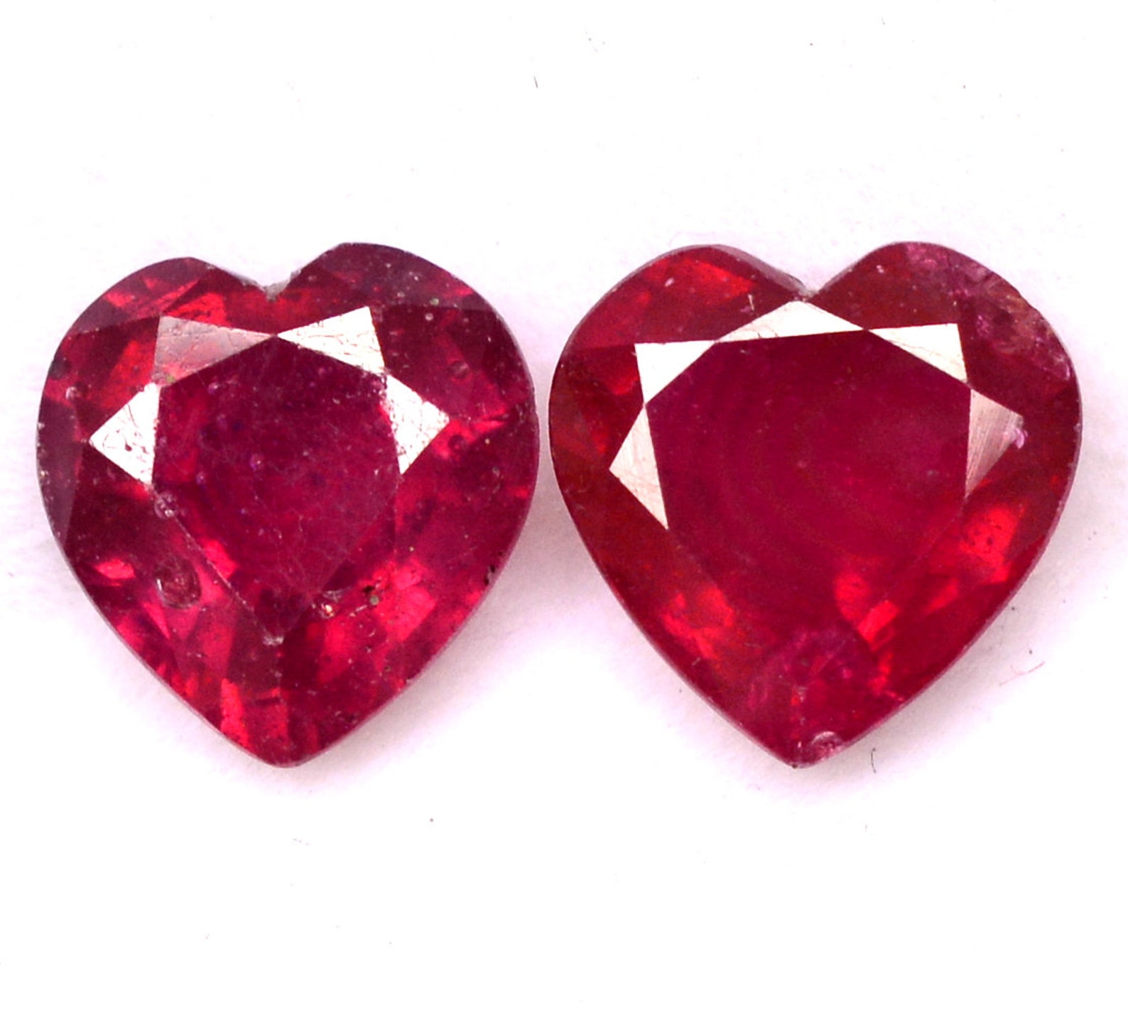 8x8 Mm Natural Ruby Heart Shape Cut Pair 4.33 Cts Faceted - Etsy