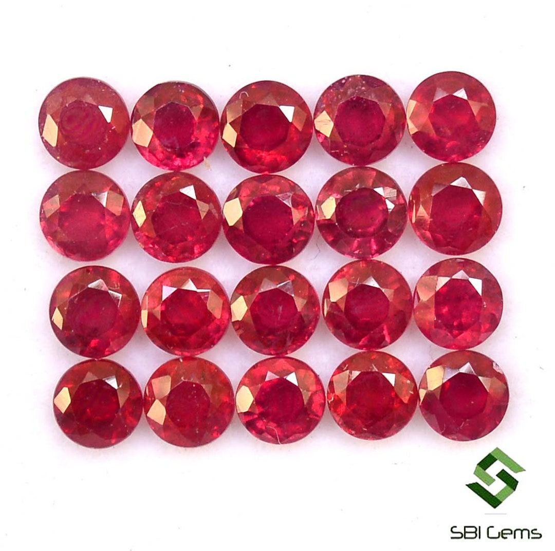 4mm Natural Ruby Round Cut Gemstones: 10 Pcs Lot, 3.99 CTS - Etsy