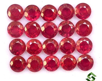 5 Mm Natural Ruby Heart Shape Lot 10 Pcs 6.88 Cts Calibrated Faceted ...