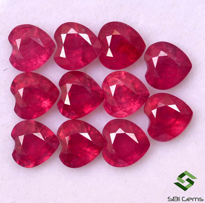 5 Mm Natural Ruby Heart Shape Lot 11 Pcs 8.12 Cts Calibrated - Etsy