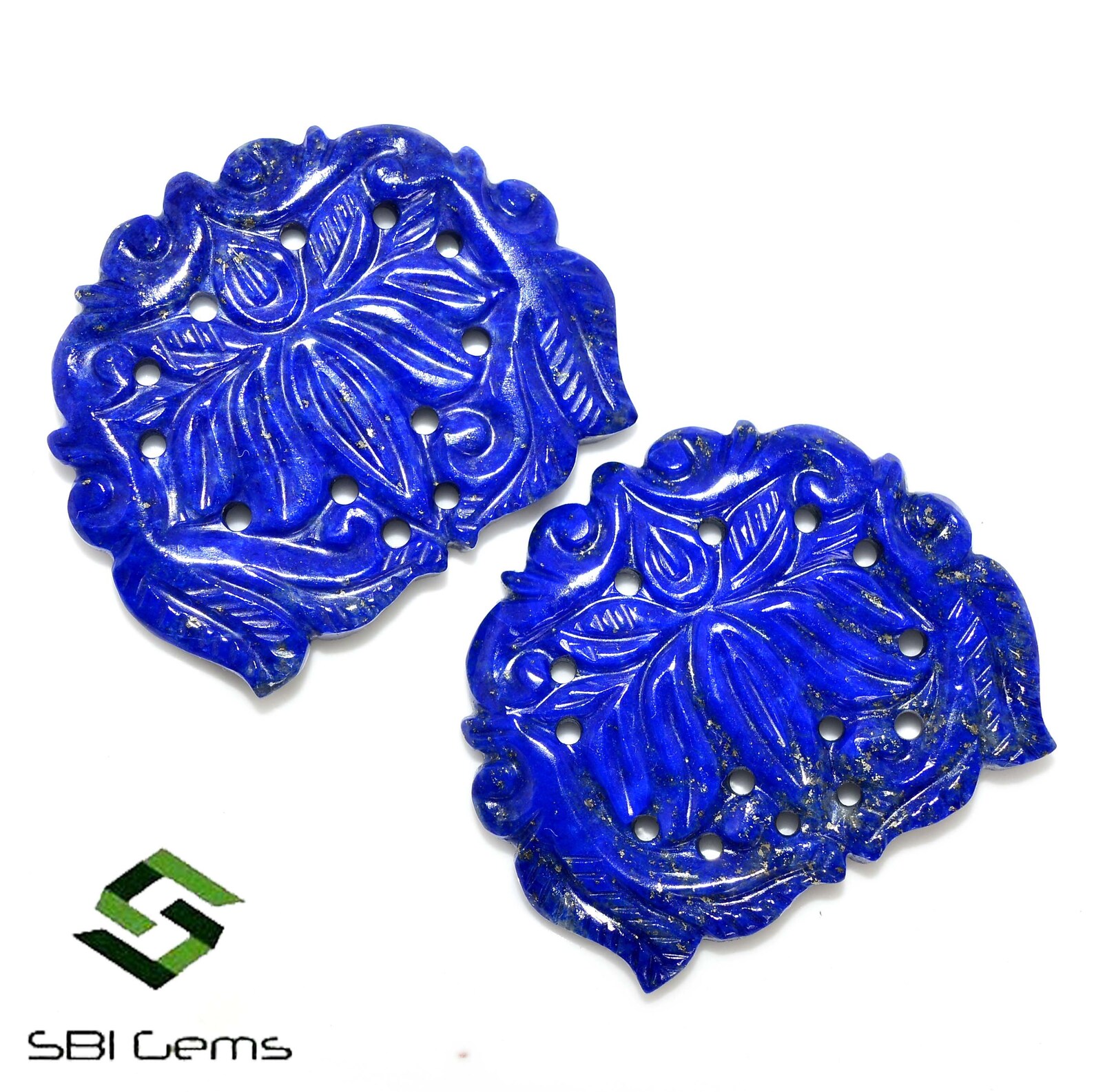 Natural Lapis Lazuli Handmade Carving Pair 3 Different Shape & | Etsy