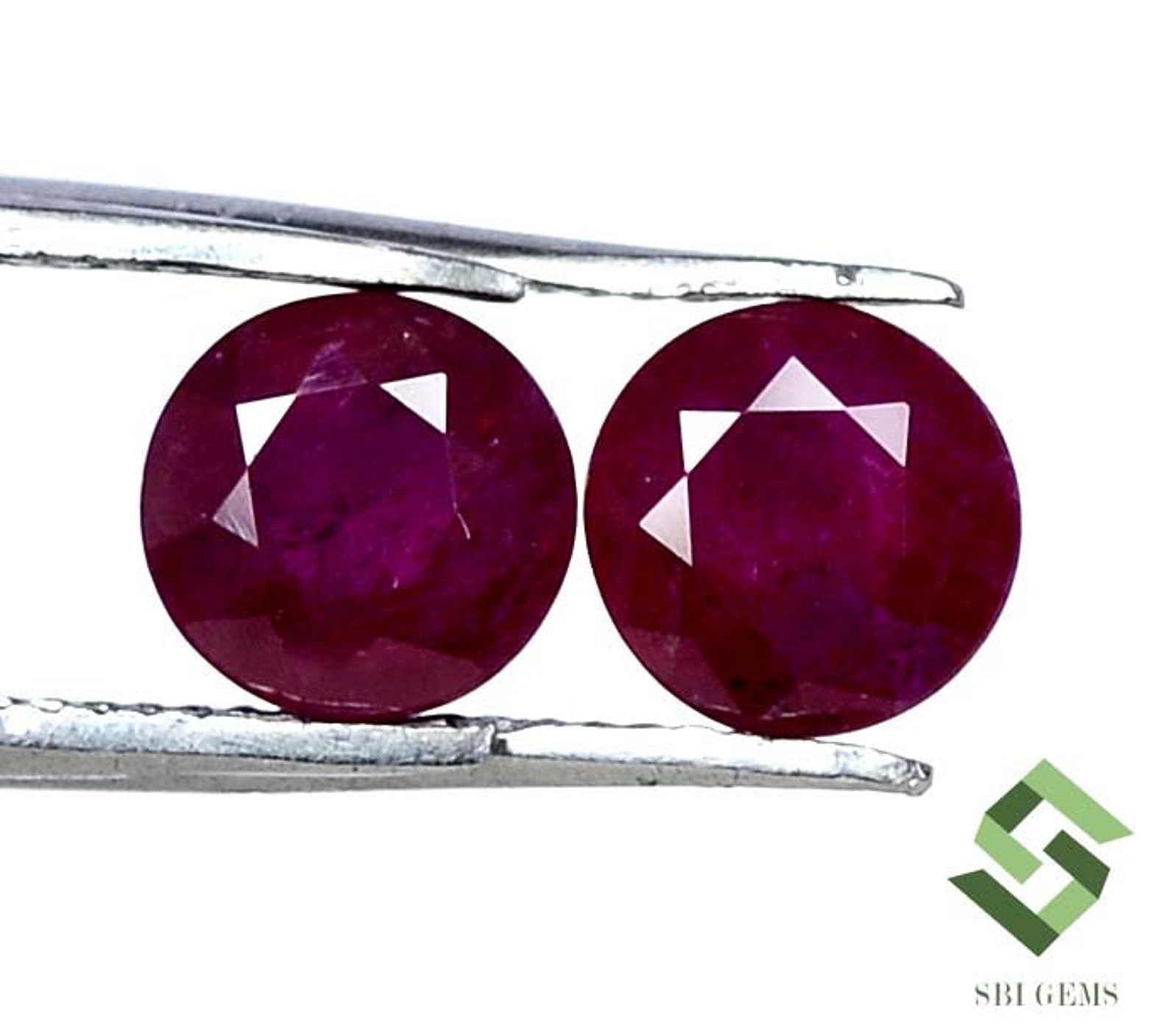 5.50 Mm Certified Natural Ruby Round Cut Pair 2 Quality Mozambique ...