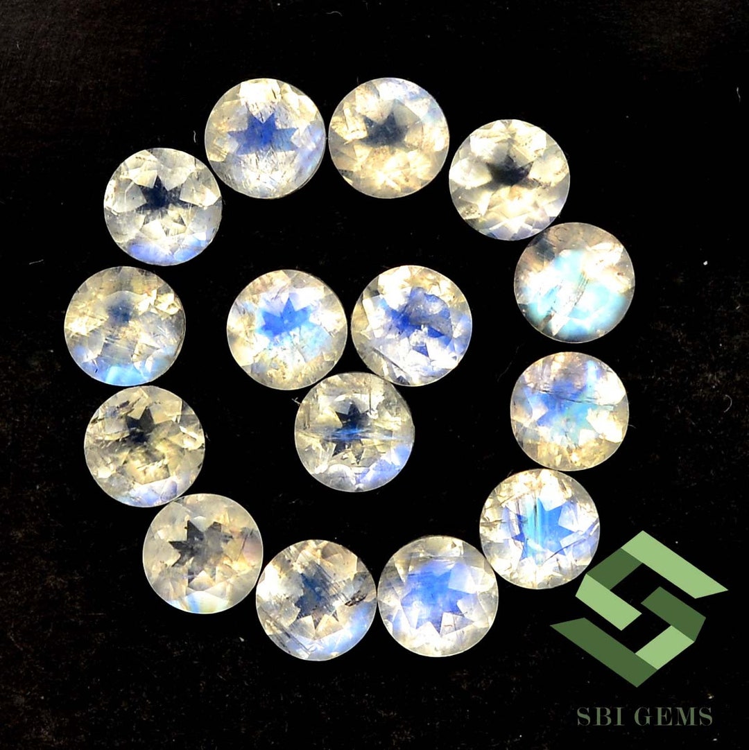 5 Mm Natural Rainbow Moonstones Round Cut Lot 15 Pcs 7.18 Cts ...