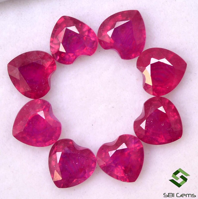 5 mm Natural Ruby Heart Shape Cut Lot 05 Pcs Calibrated | Etsy