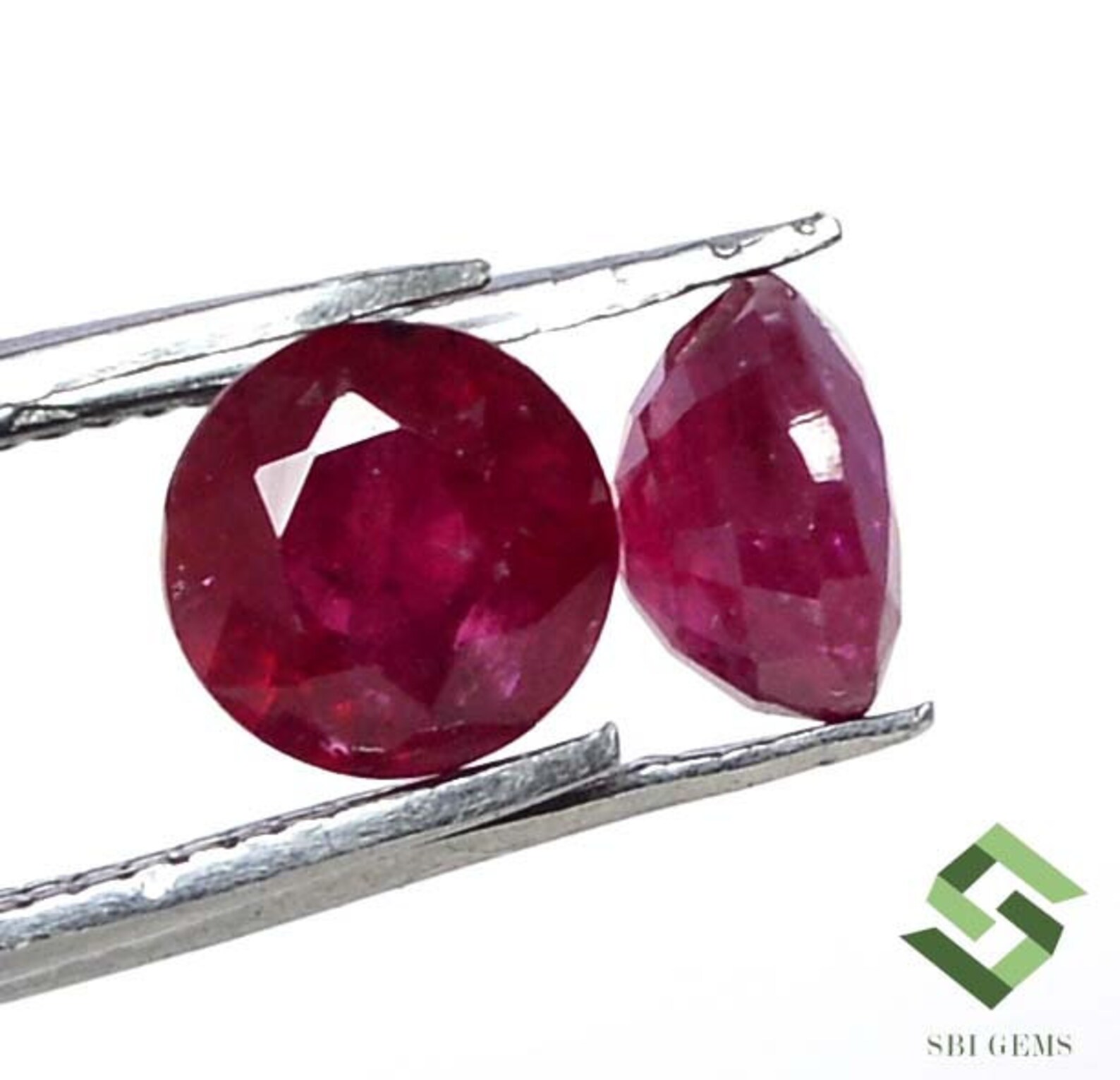 5.50 Mm Certified Natural Ruby Round Cut Pair 2 Quality Mozambique ...