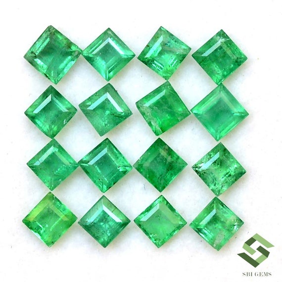 4x4 Mm Natural Emerald Square Cut Lot 20 Pcs 5.29 CTS Calibrated Loose Gemstones Etsy