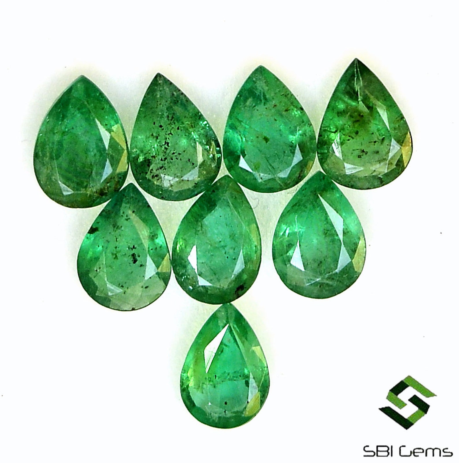7x5 Mm Natural Emerald Pear Cut Lot 08 Pcs Untreated - Etsy