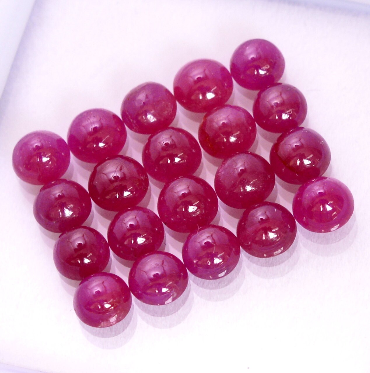 3 4 mm Natural Ruby Round Cabochon Lot 10 Pcs Calibrated Deep | Etsy