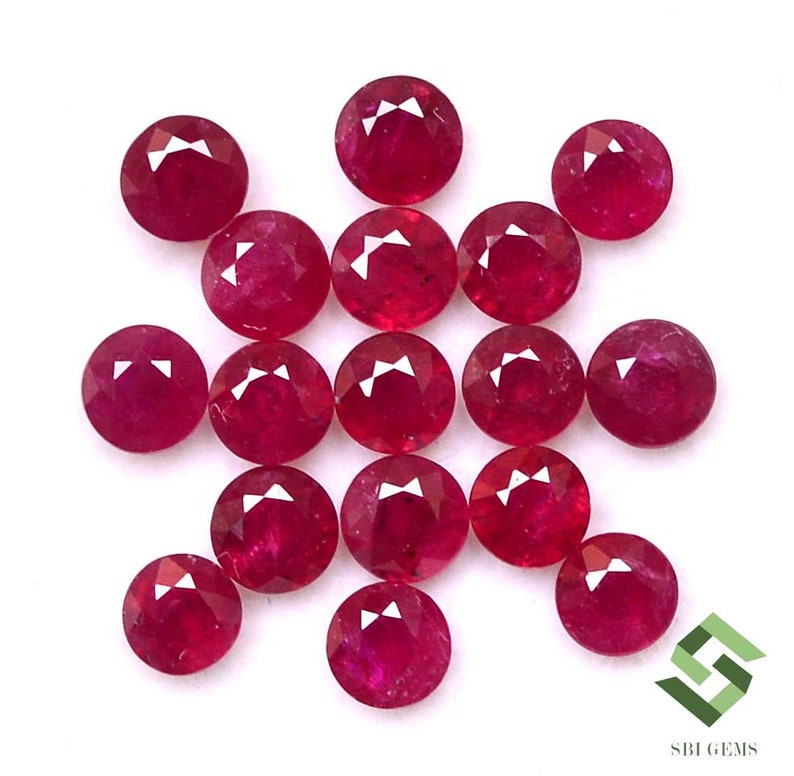 4 Mm 5 Mm Natural Ruby Round Cut Lot 05 Pcs 2 Quality - Etsy