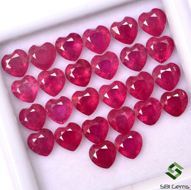 5 Mm Natural Ruby Heart Shape Lot 26 Pcs 19.91 Cts Calibrated - Etsy