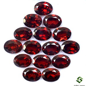 8x6 Mm Natural Garnet Oval Cut Lot Faceted Calibrated Loose Gemstones ...