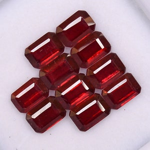 6x4 Mm Natural Ruby Octagon Cut Calibrated Lot 10 Pcs 8.49 CTS Red ...