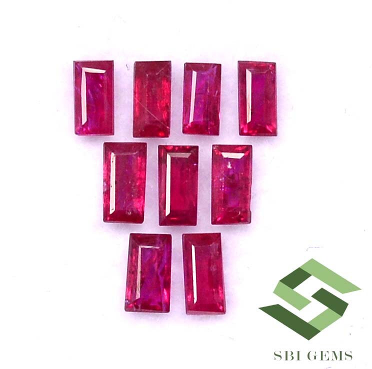 3.50x1.75 mm To 4x2 mm Natural Ruby Baguette Cut Lot 05 Pcs | Etsy