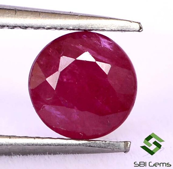 6 Mm Certified Natural Ruby Round Cut 1.01 Cts Faceted Deep | Etsy