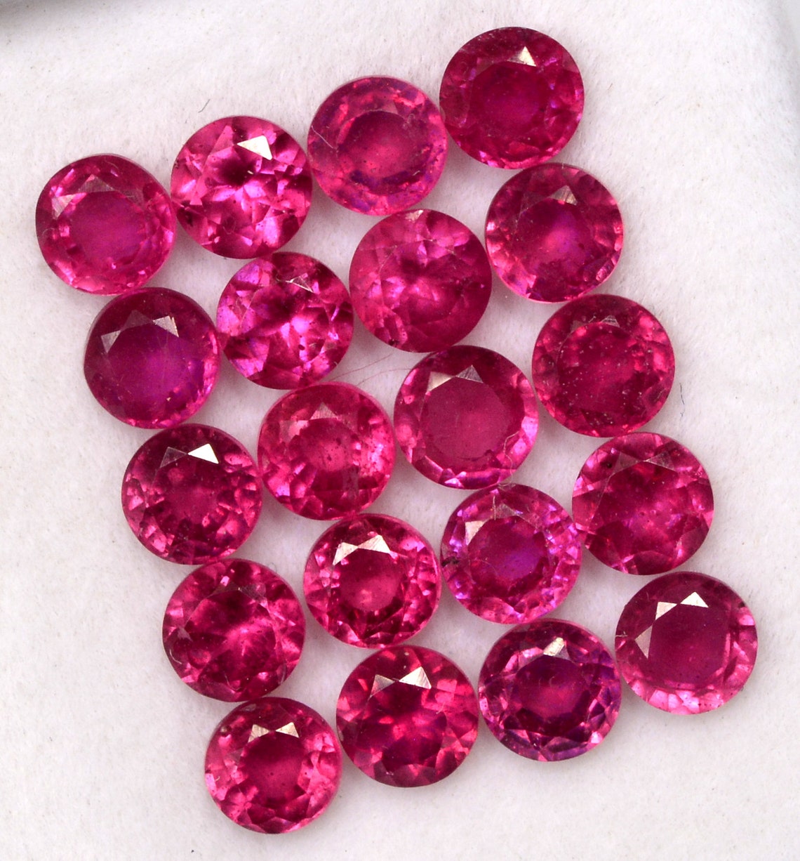 4 Mm Natural Ruby Round Cut Lot 20 Pcs 7.36 Cts Calibrated | Etsy