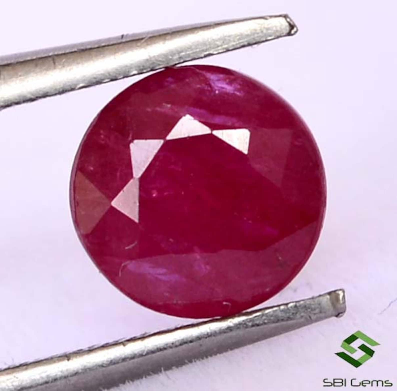 6 mm Certified Natural Ruby Round Cut 1.01 Cts Faceted Deep | Etsy