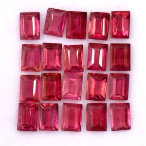 3.50x2.50 Mm Natural Ruby Baguette Cut Lot 22 Pcs 4.26 Cts Calibrated ...