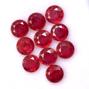 4 Mm Natural Ruby Round Cut Lot 10 Pcs 3.63 Cts Calibrated Faceted ...