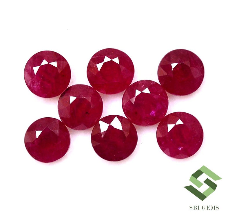 4 Mm 5 Mm Natural Ruby Round Cut Lot 05 Pcs 2 Quality - Etsy