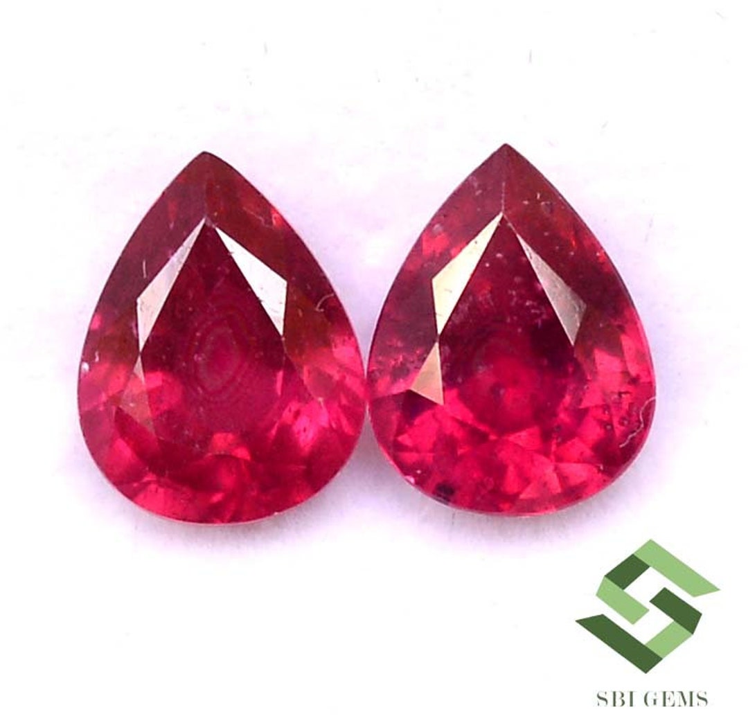 9x7 Mm Natural Ruby Pear Cut 3 Quality Pairs Calibrated - Etsy UK